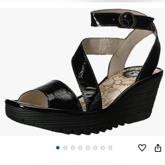 Fly London | Shoes | Fly London 37 Yesk Black Leather Wedge Sandals ...
